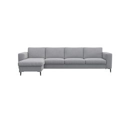 Ecksofa FLEXLUX "Fiore, L-Form", grau (sophisto gre), B:295cm H:85cm T:159cm, 100% Polyester, Sofas, Ecksofa, breite Armlehnen, Kaltschaum, F&uuml;&szlig;e Alu+schwarz
