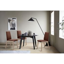 Polsterstuhl stressless "Laurel", braun (copper paloma, eiche natur), B:57cm H:92cm T:59cm, Leder PALOMA: PALOMA ist ein durchgef&auml;rbtes Semianilin-M&ouml;belleder mit nat&uuml;rlicher Narbung., St&uuml;hle, Polsterstuhl, Low Back, Gr&ouml;&szlig;e L, mit abgerundeten Beinen in Eiche natur