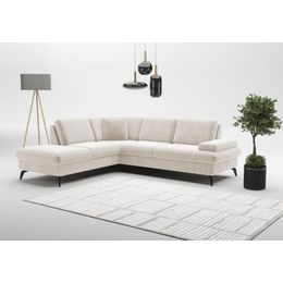 Sit & More Ecksofa SIT & MORE "Morris Jubi L-Form, B: 238 cm", beige (creme), B:238cm H:83cm T:202cm, 100% Polyester, Sofas, Ecksofa, mit Armteilfunktion & 1 Zierkissen, optional Bettfunktion