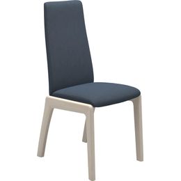 Polsterstuhl stressless "Laurel", blau (blau dinamica, eiche gekalkt), B:57cm H:92cm T:59cm, Microfaser DINAMICA (88% Polyester, 12% Polyurethan), St&uuml;hle, Polsterstuhl, Low Back, Gr&ouml;&szlig;e L, mit abgerundeten Beinen in Eiche gekalkt