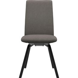 Polsterstuhl stressless "Laurel", braun (mole dinamica, schwarz), B:49cm H:92cm T:59cm, Microfaser DINAMICA (88% Polyester, 12% Polyurethan), St&uuml;hle, Polsterstuhl, Low Back, Gr&ouml;&szlig;e M, mit schr&auml;ggestellten Beinen in Schwarz