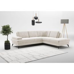 Sit & More Ecksofa SIT & MORE "Morris Jubi L-Form, B: 238 cm", beige (creme), B:238cm H:83cm T:202cm, 100% Polyester, Sofas, Ecksofa, mit Armteilfunktion & 1 Zierkissen, optional Bettfunktion