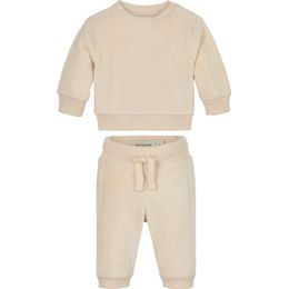 Shirt & Hose Calvin Klein Jeans "RIB VELVET FLEECE SET GIFTPACK", M&auml;dchen, Gr. 80, grau (wei&szlig;cap gray), Jersey, Obermaterial: 94% Polyester, 6% Elasthan, unifarben, KOB Set-Artikel, f&uuml;r Babys bis 2 Jahre, Geschenkset
