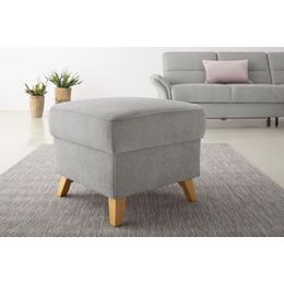 Stauraumhocker Home Affaire "Westerland", grau (hellgrau), B:58cm H:48cm T:58cm, 100% Polyester, Hocker, in vielen Bezugsarten und Farben, auch in Luxus-Microfaser impr&auml;gniert