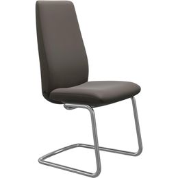 Polsterstuhl stressless "Laurel", grau (metal grau paloma, schwarz matt), B:53cm H:105cm T:60cm, Leder PALOMA: PALOMA ist ein durchgef&auml;rbtes Semianilin-M&ouml;belleder mit nat&uuml;rlicher Narbung., St&uuml;hle, Polsterstuhl, High Back, Gr&ouml;&szlig;e L, mit Beinen aus Stahl in Schwarz matt