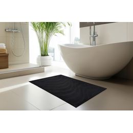Badematte Kayoom "Badematte Ocean Touch 425", schwarz, (50cm x 90cm ), 1 Stk., Polyester, Badematten, Badematte, Kurzflor