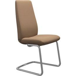 Polsterstuhl stressless "Laurel", braun (sand dinamica, schwarz matt), B:53cm H:105cm T:60cm, Microfaser DINAMICA (88% Polyester, 12% Polyurethan), St&uuml;hle, Polsterstuhl, High Back, Gr&ouml;&szlig;e L, mit Beinen aus Stahl in Schwarz matt