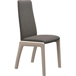 Polsterstuhl stressless "Laurel", braun (mole dinamica, eiche gekalkt), B:57cm H:92cm T:59cm, Microfaser DINAMICA (88% Polyester, 12% Polyurethan), St&uuml;hle, Polsterstuhl, Low Back, Gr&ouml;&szlig;e L, mit abgerundeten Beinen in Eiche gekalkt