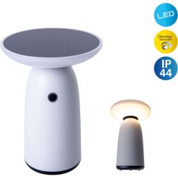 N&auml;ve LED Solarleuchte N&Auml;VE "Ada", wei&szlig;, H:22,5cm &Oslash;:16cm, Leuchten, Stufenweise dimmbar, inkl. USB-C-Kabel (+ Batterien=