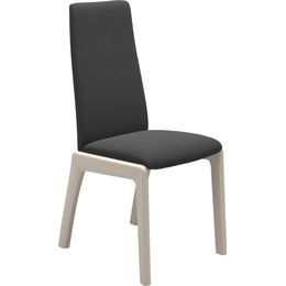 Polsterstuhl stressless "Laurel", grau (charcoal dinamica, eiche gekalkt), B:57cm H:92cm T:59cm, Microfaser DINAMICA (88% Polyester, 12% Polyurethan), St&uuml;hle, Polsterstuhl, Low Back, Gr&ouml;&szlig;e L, mit abgerundeten Beinen in Eiche gekalkt