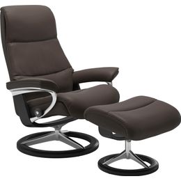 Relaxsessel stressless "View", braun (braun batick), B:82cm H:109cm T:81cm, Leder BATICK: BATICK ist ein leicht korrigiertes, durchgef&auml;rbtes und genarbtes M&ouml;belleder, bei dem die meisten Unebenheiten und Spuren in der Regel entfernt wurden.;Leder PALOMA: PALOMA ist ein durchgef&auml;rbtes Semianilin-M&ouml;belleder mit nat&uuml;rlicher Narbung.;ROHLEDER Stoff Q2 FARON: Ein fester zuverl&auml;ssiger Boucl&eacute; mit einem s
