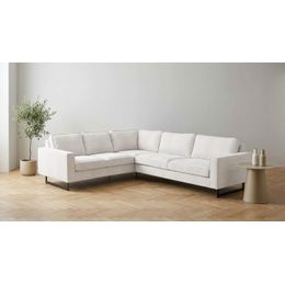 Ecksofa Home Affaire "Pinto, XXL, 250/290 cm, langer Schenkel, Ottomane", beige (natural), B:290cm H:85cm T:250cm, 90% Polyester, 10% Nylon, Sofas, Ecksofa, Cord, Chenille, Lederoptik, mit Keder, Metallf&uuml;&szlig;e, Wellenunterfederung