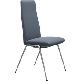 Polsterstuhl stressless "Laurel", blau (sparrow blau paloma, chrom matt), B:57cm H:105cm T:60cm, Leder PALOMA: PALOMA ist ein durchgef&auml;rbtes Semianilin-M&ouml;belleder mit nat&uuml;rlicher Narbung., St&uuml;hle, Polsterstuhl, High Back, Gr&ouml;&szlig;e M, mit Beinen aus Stahl in Chrom matt