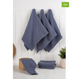 Violeta Home 6er-Set: Geschirrt&uuml;cher in Dunkelblau - (L)76 x (B)43 cm - 55% | Tischwaesche