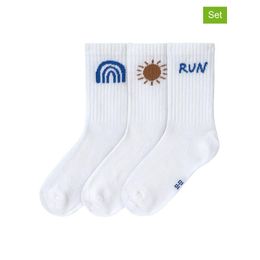 L&auml;ssig L&auml;ssig 3er-Set: Socken "Little Gang Run" in Wei&szlig; - 14% | Gr&ouml;&szlig;e 23-26 | Babysocken-strumpfhosen