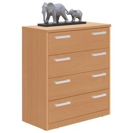 Xora Kommode, Buche, Holzwerkstoff, 4 Schublade(n) Schubladen, 72x84x36 cm, Wohnzimmer, Kommoden & Sideboards, Kommoden