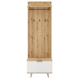 Boxxx Garderobe Nordic, Wei&szlig;, Eiche, Holzwerkstoff, 65x204x40 cm, Garderobe, Garderoben-Sets & Serien, Garderoben-Sets