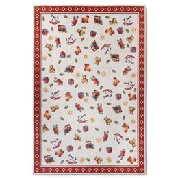 Villeroy & Boch Villeroy & Boch Flachwebeteppich Toy's Delight, Mehrfarbig, Rot, Textil, Weihnachten, rechteckig, 160x230 cm, Oeko-Tex&reg; Standard 100, rutschfest, in verschiedenen Gr&ouml;&szlig;en erh&auml;ltlich, pflegeleicht, strapazierf&auml;hig, leicht zusammenrollbar, rutschfeste Unterfl&auml;che, Teppiche & B&ouml;den, Teppiche, Webteppiche