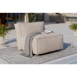 Ambia Garden Loungesofa, Beige, Textil, 1-Sitzer, 95x80x95 cm, wetterbest&auml;ndig, regenabweisend, lichtecht, Loungem&ouml;bel, Outdoorsofas