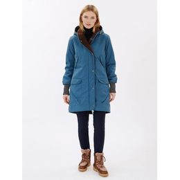 Finside Wende-Winterjacke "Suomukka" in Blau/ Braun - 65% | Gr&ouml;&szlig;e 38 | Damen-outdoorjacken