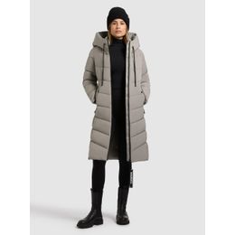 Steppmantel Khujo "MIKIA3", Damen, Gr. L, witcher gr&uuml;n, 100% Polyester, unifarben, regular fit knielang, eingesetzt elastischer Bund mit Windstopper, M&auml;ntel Steppmantel