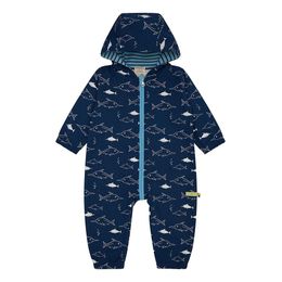 loud + proud Overall in Dunkelblau/ Wei&szlig; - 50% | Gr&ouml;&szlig;e 62/68 | Babyoveralls