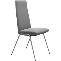 Polsterstuhl stressless "Laurel", grau (wild dove batick, chrom matt), B:57cm H:105cm T:60cm, Leder BATICK: BATICK ist ein leicht korrigiertes, durchgef&auml;rbtes und genarbtes M&ouml;belleder, bei dem die meisten Unebenheiten und Spuren in der Regel entfernt wurden., St&uuml;hle, Polsterstuhl, High Back, Gr&ouml;&szlig;e M, mit Beinen aus Stahl in Chrom matt