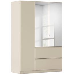 Dreht&uuml;renschrank Rauch "Kleiderschrank Schrank Garderobe COSTA in den Breiten 91/136/181 cm", beige (champagner), eingriffe beige (champagner), B:136cm H:197cm T:54cm, Holzwerkstoff, Schr&auml;nke, Dreht&uuml;renschrank, mit Spiegel, grifflose Front und Push-to-Open Funktion MADE IN GERMANY