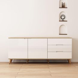 Sideboard OTTO HOME, B:180cm H:75cm T:40cmwei&szlig;, ABS-Kunststoff, FSC-zertifizierter Holzwerkstoff, Holzwerkstoff, MDF, Melamin, Wohnzimmer,