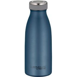 Isolierflasche THERMOCAF&Eacute; "TC BOTTLE, aus doppelwandigem Edelstahl, sp&uuml;lmaschinenfest", night blau mat, H:18cm, Edelstahl, Kunststoff, Silikon, Trinkflaschen, Isolierflasche, gummierter Drehverschluss, absolut dicht bei Kohlens&auml;ure