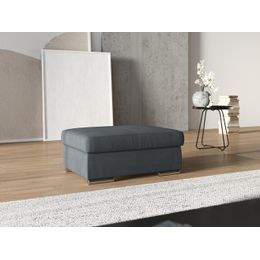 Sit & More Polsterhocker SIT & MORE "Broadway", grau (dunkelgrau), B:99cm H:42cm T:65cm, Luxus-Microfaser aus 100% Polyester, Hocker, Polsterhocker
