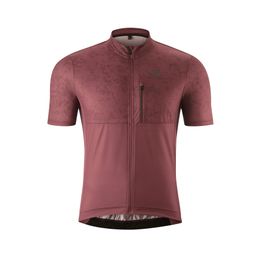 Radtrikot Gonso "PRESEGNO", Herren, Gr. S, dunkelrot, 95% Polyester, 5% Elasthan, Rundhals, Trikots, Herren Radshirt kurzarm, atmungsaktives Fahrradtrikot mit R&uuml;ckentasche