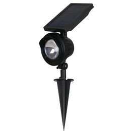 Gartenstrahler Luxform "Solar-Intelligente Hybrid-Erdspie&szlig;leuchte - Texas", schwarz, 1 Stk., Leuchten, Gartenstrahler, F&uuml;r den Au&szlig;enbereich geeignet IP33