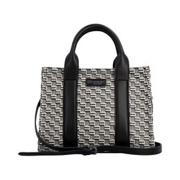 Umh&auml;ngetasche Remonte, Damen, Gr. B/H/T: 30cm x 23cm x 14cm, schwarz, creme, Textil, Flechtoptik, Taschen Umh&auml;ngetasche, Schultertasche mit verstellbarem Umh&auml;ngeriemen