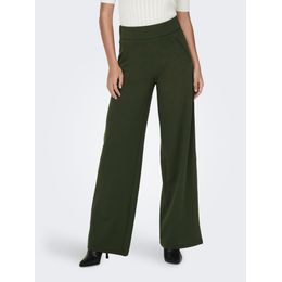 Jacqueline de Yong Schlupfhose JDY "JDYLOUISVILLE CATIA WIDE PANT JRS NOOS", Damen, Gr. L (40), L&auml;nge 32, gr&uuml;n (forest night), Jersey, Obermaterial: 95% Polyester, 5% Elasthan, unifarben, relaxed fit lang, Hosen Schlupfhose, Materialmix