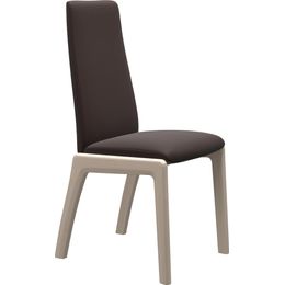 Polsterstuhl stressless "Laurel", braun (chocolate paloma, eiche gekalkt), B:57cm H:92cm T:59cm, Leder PALOMA: PALOMA ist ein durchgef&auml;rbtes Semianilin-M&ouml;belleder mit nat&uuml;rlicher Narbung., St&uuml;hle, Polsterstuhl, Low Back, Gr&ouml;&szlig;e L, mit abgerundeten Beinen in Eiche gekalkt