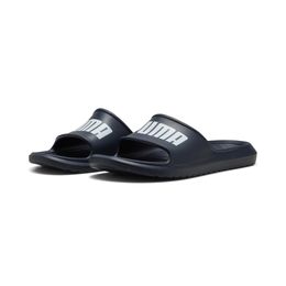 Badesandale Puma "DIVECAT V2 LITE", Herren, Gr. 42, blau (peacoat, Puma wei&szlig;), Synthetik, unifarben, Schuhe, schnell trocknendes Obermaterial, leicht profilierte Laufsohle
