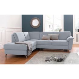 Sit & More Ecksofa SIT & MORE "Texel L-Form", grau (hellgrau), B:250cm H:87cm T:201cm, Kunstleder SOFTLUX;Luxus-Microfaser (100% Polyester), Sofas, Ecksofa, mit Federkern, wahlweise mit Bettfunktion und Bettkasten