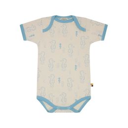 loud + proud Body in Creme/ Hellblau - 44% | Gr&ouml;&szlig;e 50/56 | Baby-bodys