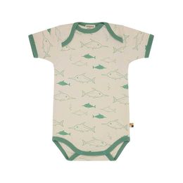 loud + proud Body in Creme/ Gr&uuml;n - 44% | Gr&ouml;&szlig;e 50/56 | Baby-bodys