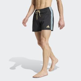 Badeshorts adidas Performance "3-STREIFEN 5-INCH", Herren, Gr. L, N-Gr, schwarz, Obermaterial: 100% Polyester, Badehosen Badeshorts