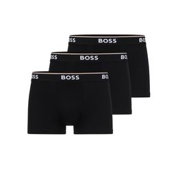 Trunk BOSS "TRUNK 3 PACK", Herren, Gr. L, 3 Stk., schwarz, Jersey, Obermaterial: 95% Baumwolle, 5% Elasthan, unifarben, k&ouml;rpernah, Unterhosen, BOSS Schriftzug auf dem Bund, Topseller