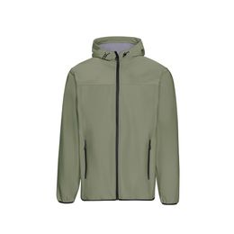 Softshelljacke TRIGEMA "TRIGEMA Klassische Softshell&ndash;Kapuzenjacke", Herren, Gr. L, salbei, Stoff, 88% Polyamid, 12% Elastan, lang, Jacken Softshelljacke