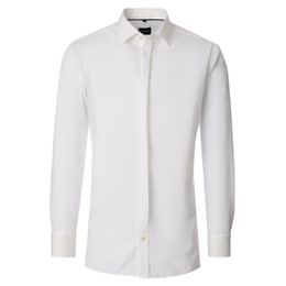 Businesshemd Venti "Venti Businesshemd uni", Herren, Gr. 44, Normalgr&ouml;&szlig;en, wei&szlig;beige, 100% Baumwolle, unifarben, comfort fit, Hemden