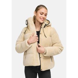 Winterjacke Marikoo "Kaguraa", Damen, Gr. XL, beige, Obermaterial: 100% Polyester; Innenseite: 100% Polyester; Futter: 100% Polyester; Wattierung: 100% Polyester, Jacken Winterjacke, warme Teddyfell Sherpa Jacke