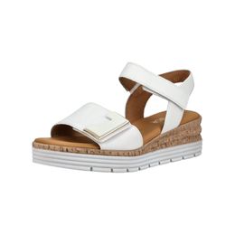 Keilsandalette Gabor COMFORT "Gabor Comfort Sandalen Glattleder", Damen, Gr. 38,5, wei&szlig;, Glattleder, Schuhe