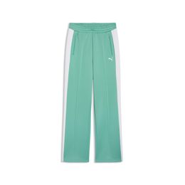 Sporthose Puma "T7 Always On Straight Trainingshose Damen", Damen, Gr. M, Normalgr&ouml;&szlig;en, vibrant gr&uuml;n, Obermaterial: 33% Baumwolle, 67% Polyester. Rippe: 100% Baumwolle. Seitentasche &ndash; Oben: 100% Baumwolle, unifarben, Hosen Sporthose