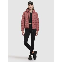 Steppjacke Khujo "NARGO", Damen, Gr. L, rot (rostrot), Web, 100% Polyester, unifarben, slim fit h&uuml;ftlang, eingesetzt elastischer Bund, Jacken Steppjacke