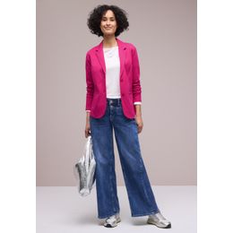Sweatblazer Street One, Damen, Gr. 34, magenta dream, Jersey, 93% Baumwolle, 7% Elasthan, unifarben, normal normal, V-Ausschnitt, abgesteppt, Blazer, im soften Baumwoll-Mix