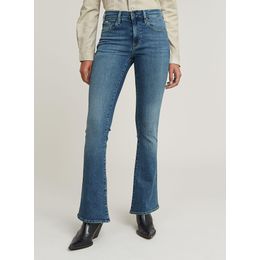 G-Star Raw 5-Pocket-Jeans G-STAR "3301 Flare Jeans", Damen, Gr. 33, L&auml;nge 34, faded icy blau, Obermaterial: 89% Baumwolle, 9% Polyester, 2% Elasthan, Jeans 5-Pocket-Jeans
